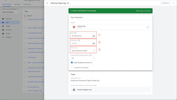 Pinterest Tag mit dem Google Tag Manager einbauen - so geht's